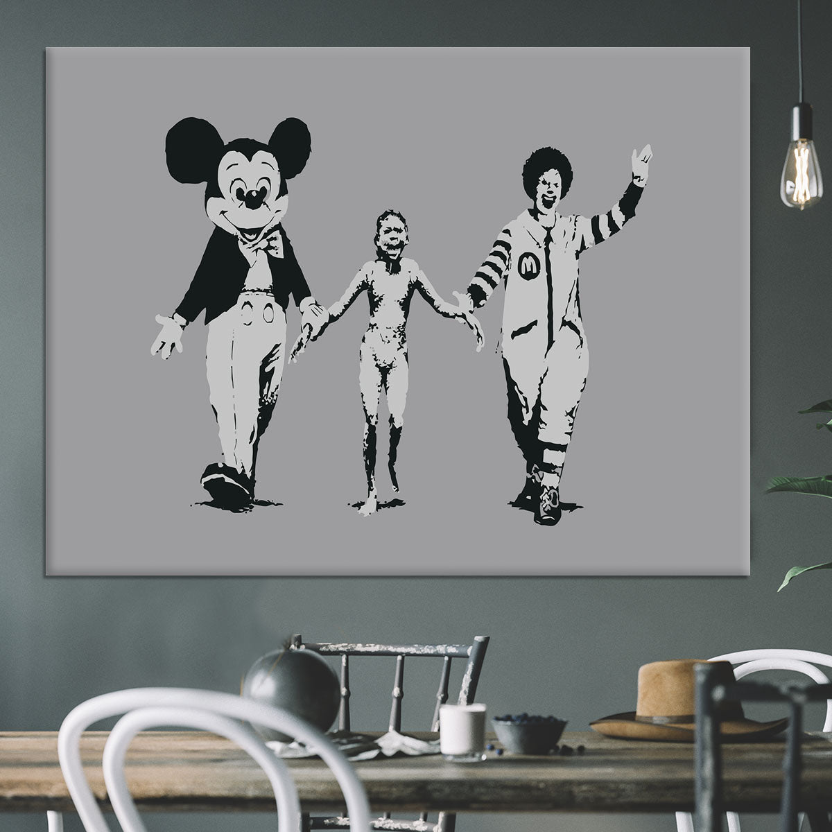 Banksy Mickey And Ronald Canvas Print or Poster | Canvas Art Rocks