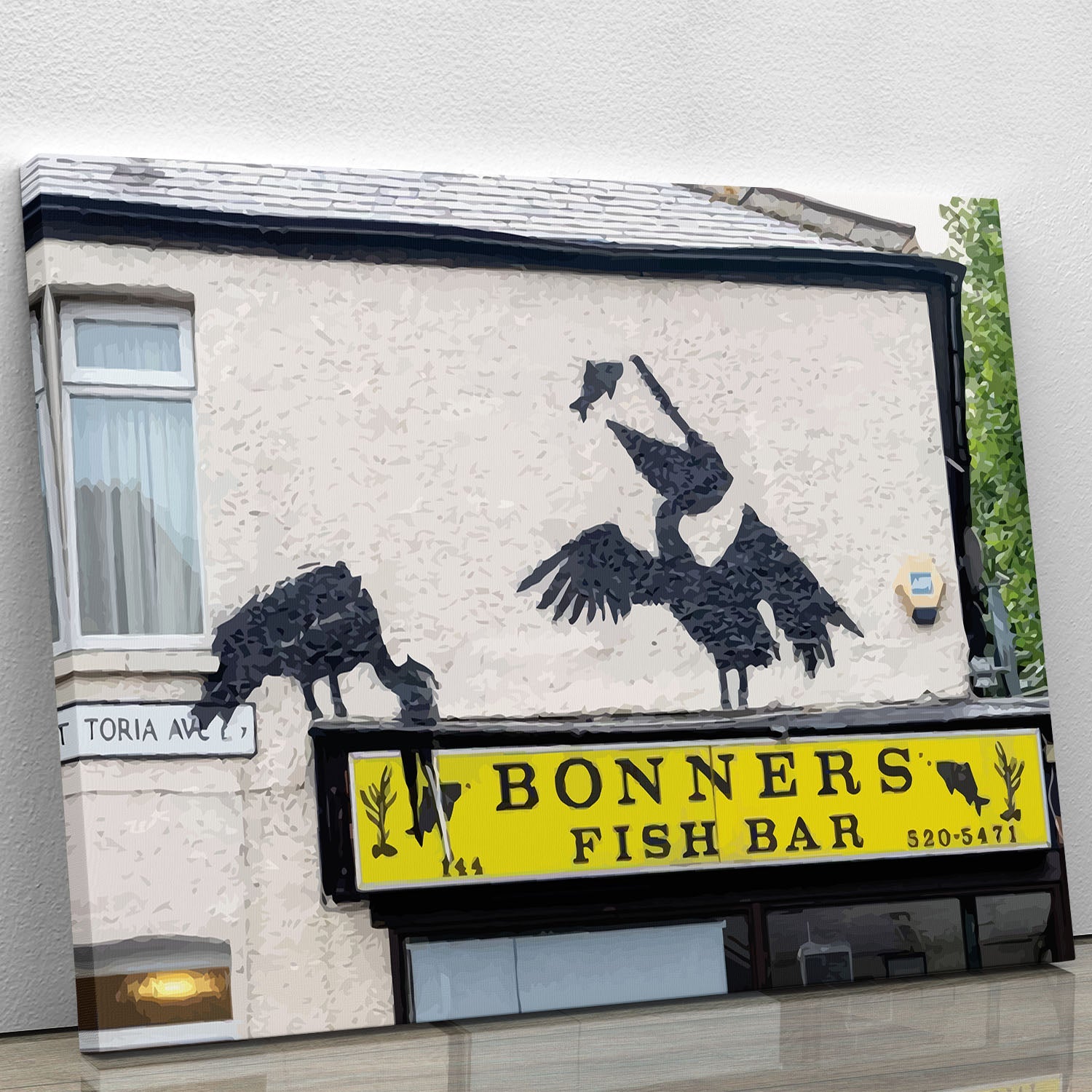 Banksy Bonners Fish Bar Canvas Print or Poster | Canvas Art Rocks