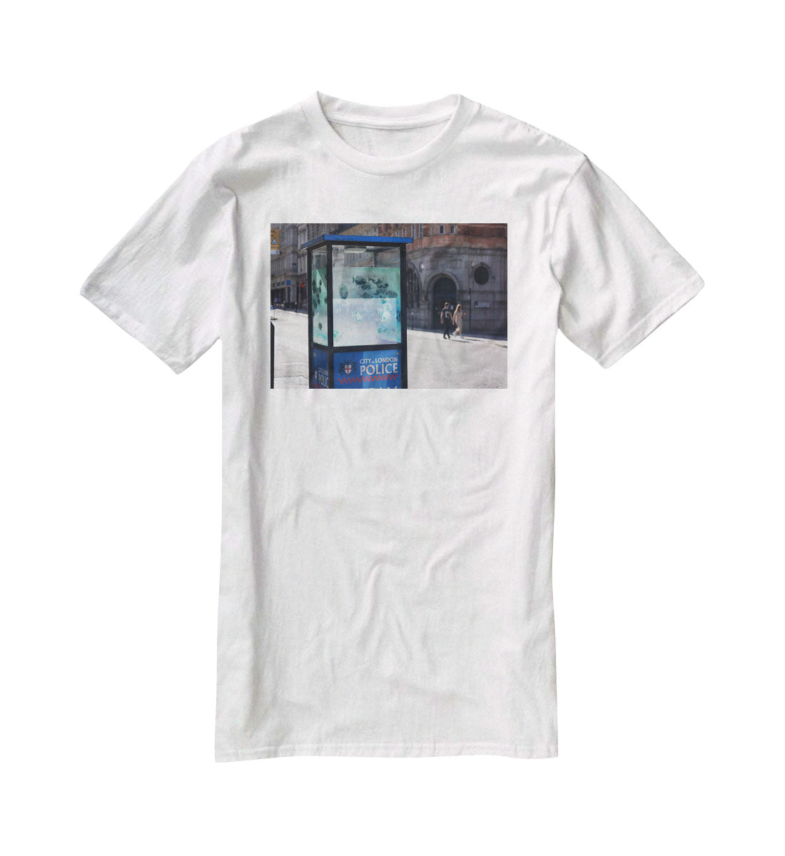 Banksy Fish Police Box T-Shirt | Canvas Art Rocks
