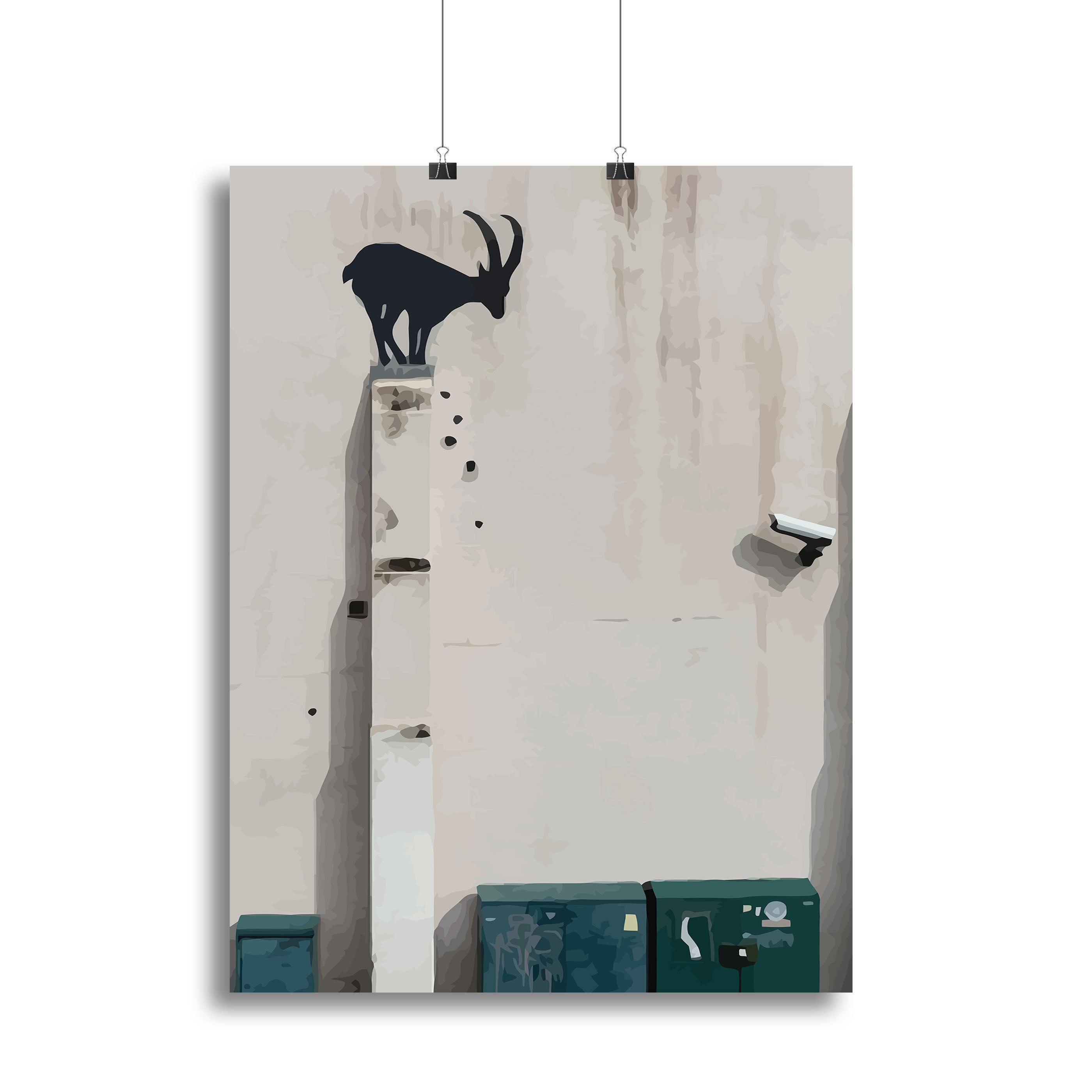 Banksy Mountain Goat Canvas Print or Poster | Canvas Art Rocks