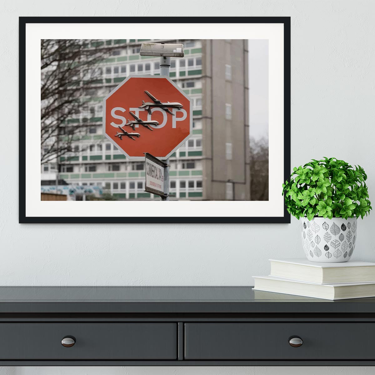 Banksy Stop Sign End War Framed Print | Canvas Art Rocks