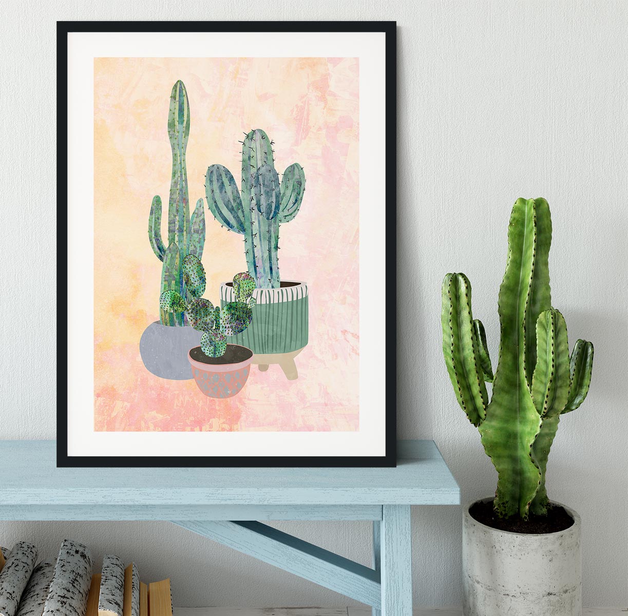 Boho Cactus Trio Framed Print | Canvas Art Rocks