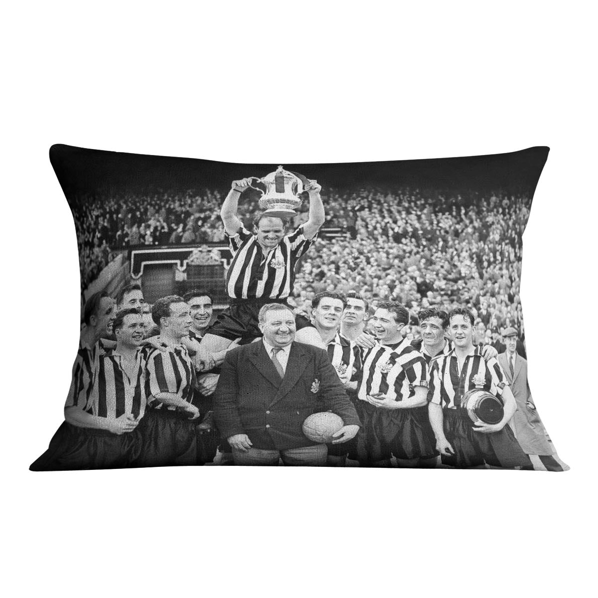 1955 FA Cup Final Newcastle United With The trophy Cushion – Canvas Art ...