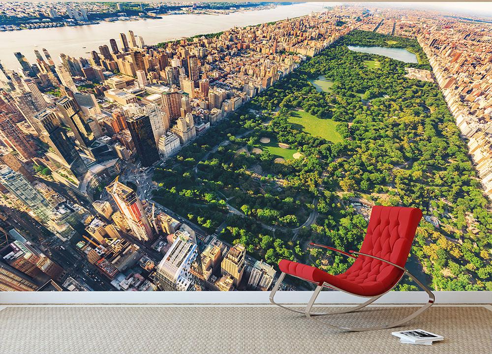 Aerial view looking north up Central Park Wall Mural Wallpaper | Canvas ...
