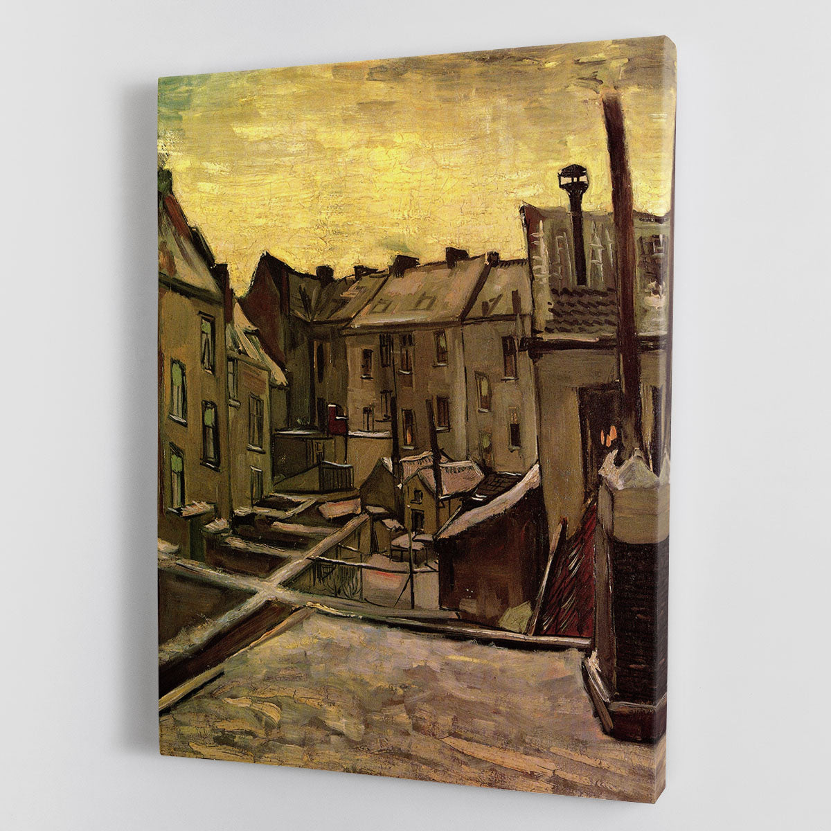 Backyards of Old Houses in Antwerp in the Snow by Van Gogh Canvas Print ...