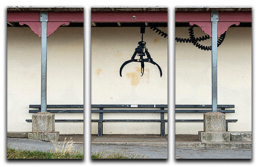 Banksy Amusement Arcade Crane 3 Split Panel Canvas Print | Canvas Art Rocks