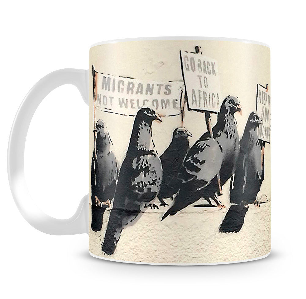 Banksy Anti-Immigration Birds Mug | Canvas Art Rocks