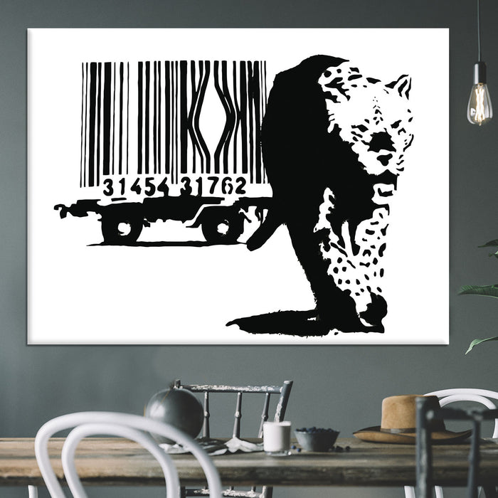 Banksy Barcode Leopard Canvas Print or Poster | Canvas Art Rocks