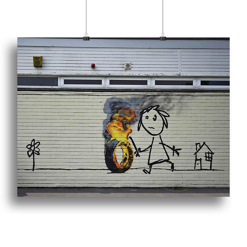 Banksy Burning Tyre Canvas Print or Poster | Canvas Art Rocks