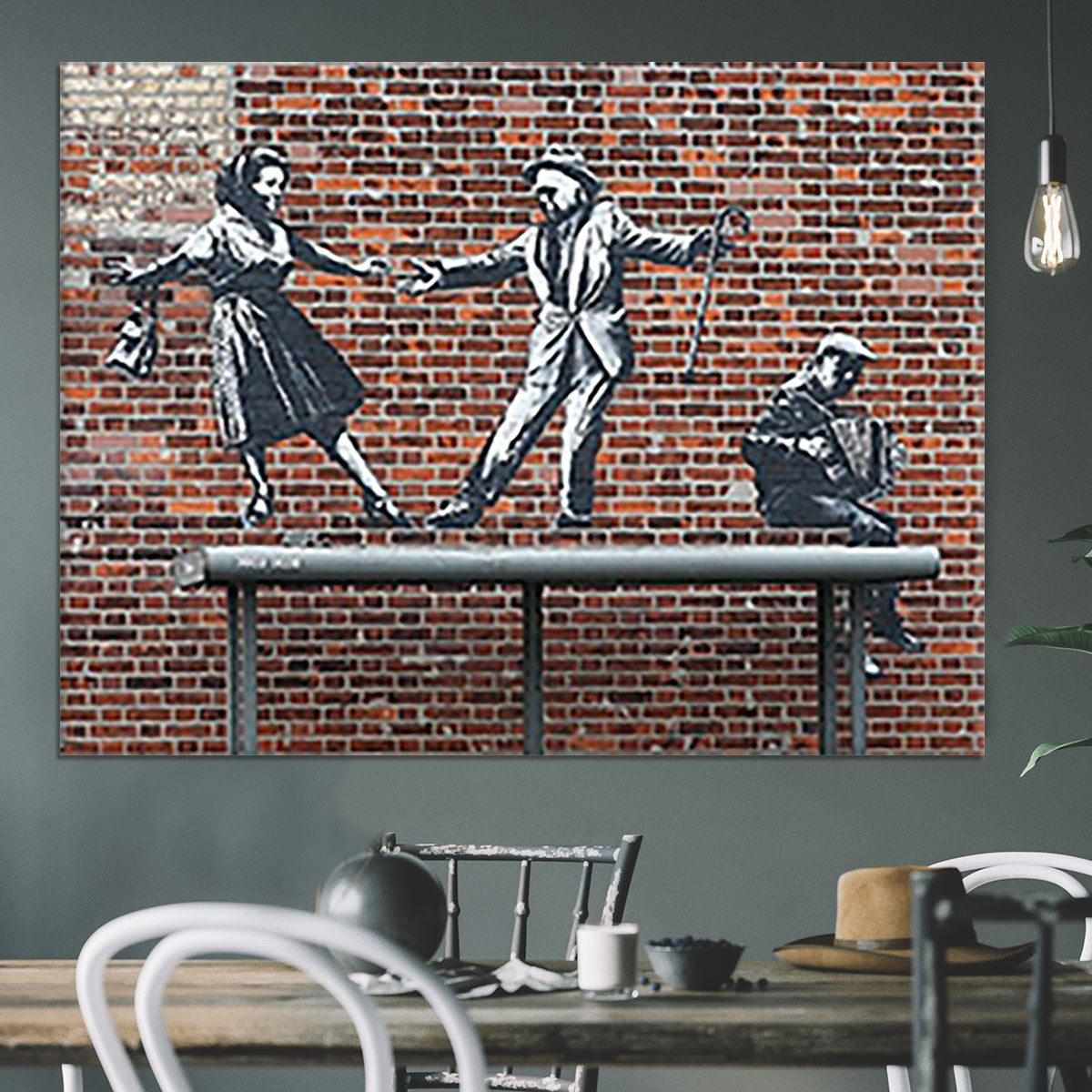 Banksy Couple Dancing Canvas Print or Poster | Canvas Art Rocks