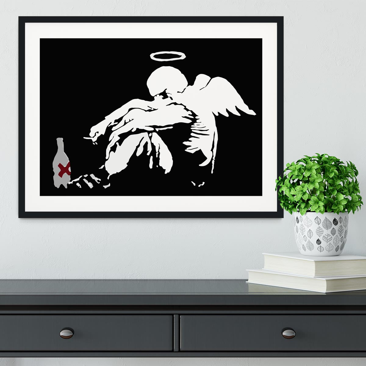 Banksy Fallen Angel Framed Print | Canvas Art Rocks