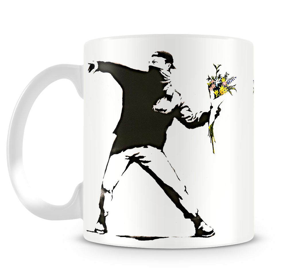 Banksy Flower Thrower Mug | Canvas Art Rocks