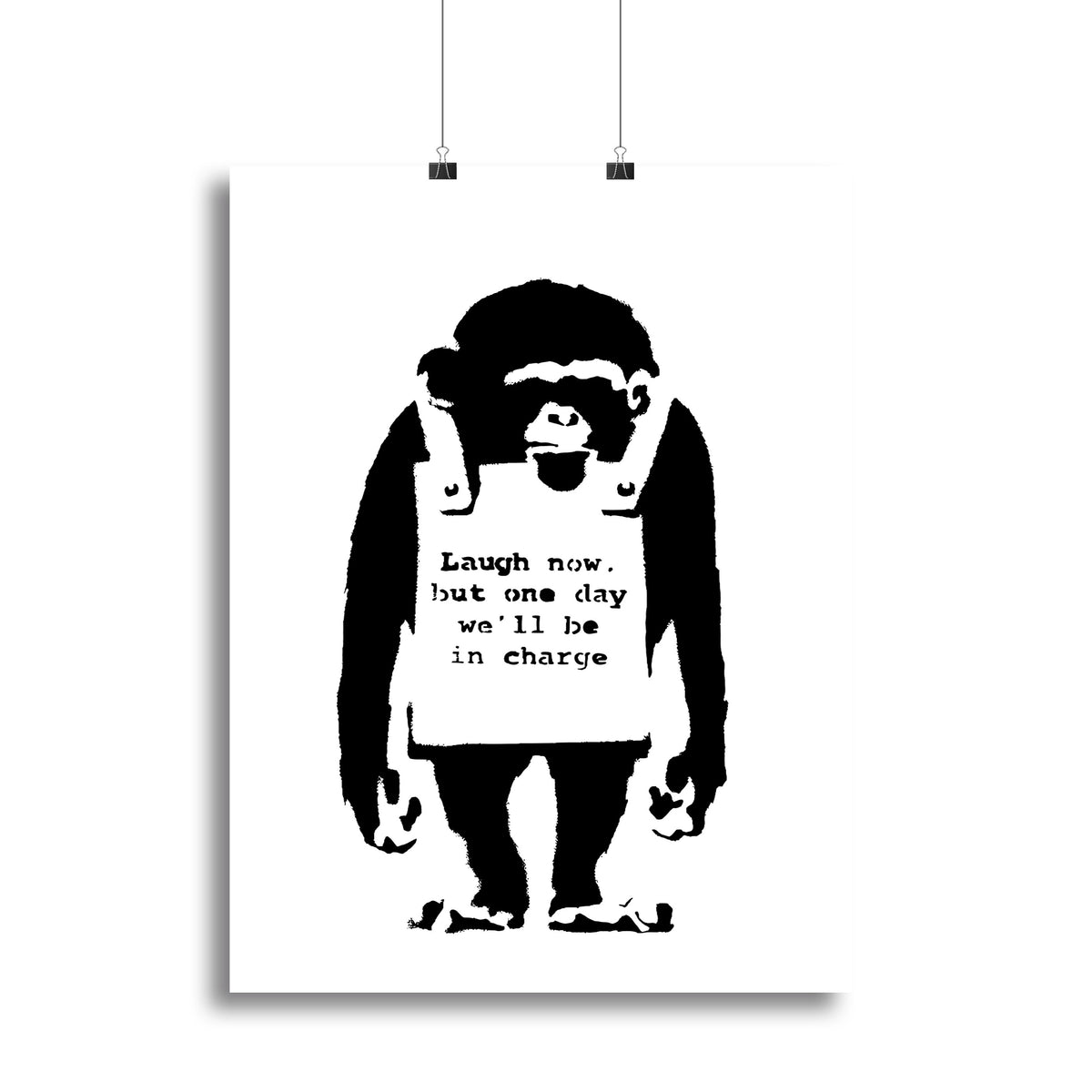 Banksy Laugh Now Monkey Canvas Print or Poster | Canvas Art Rocks