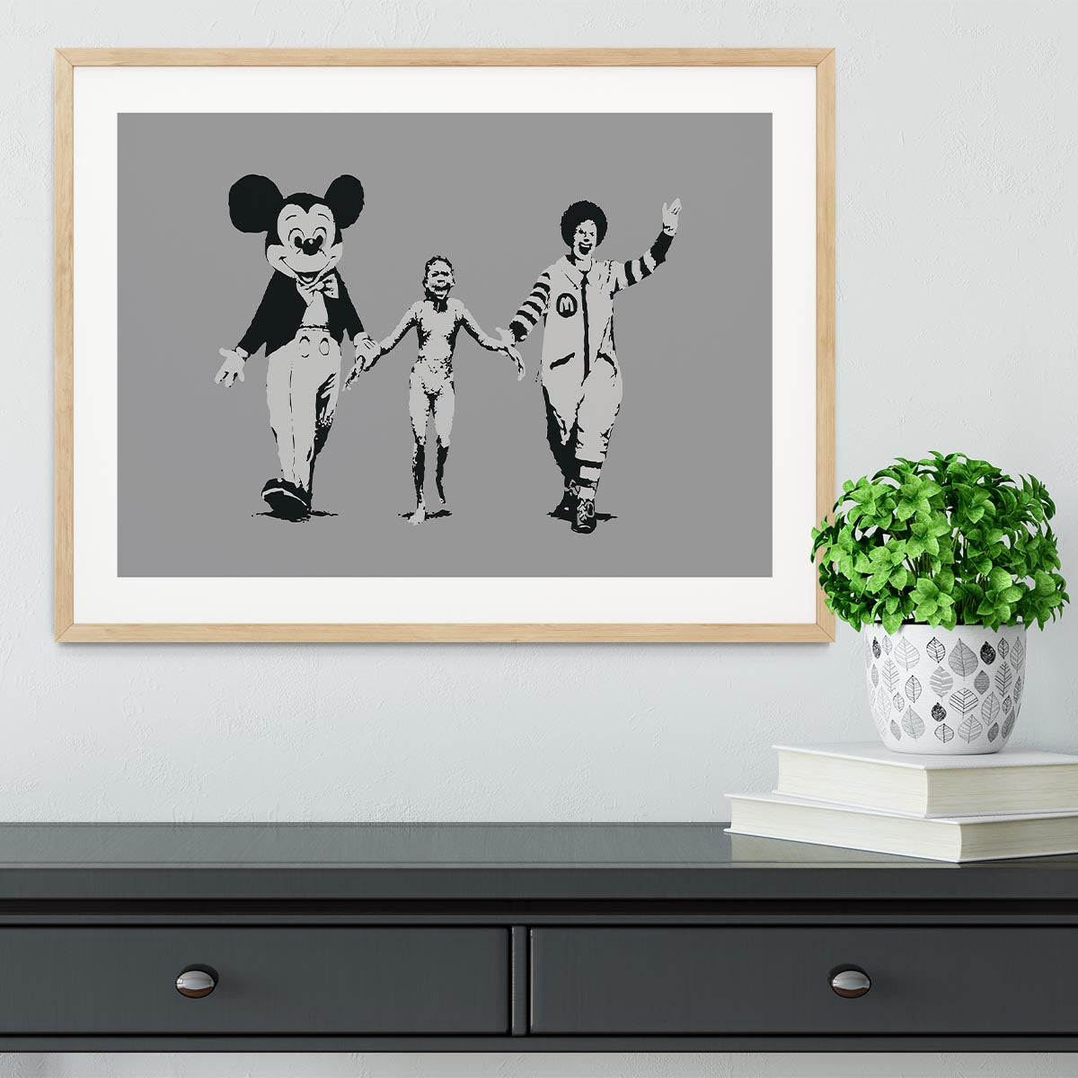 Banksy Mickey And Ronald Framed Print | Canvas Art Rocks