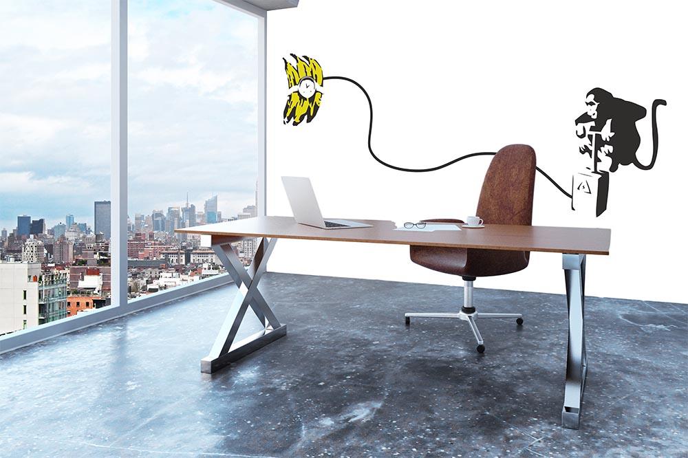 Banksy Monkey Banana Bomb Wall Mural Wallpaper | Canvas Art Rocks