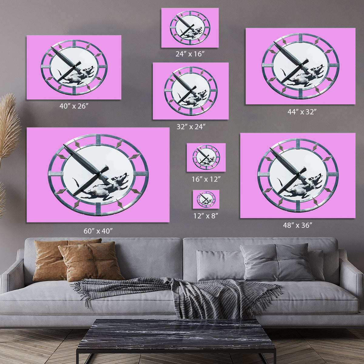 Banksy New York Clock Rat Purple Canvas Print or Poster | Canvas Art Rocks