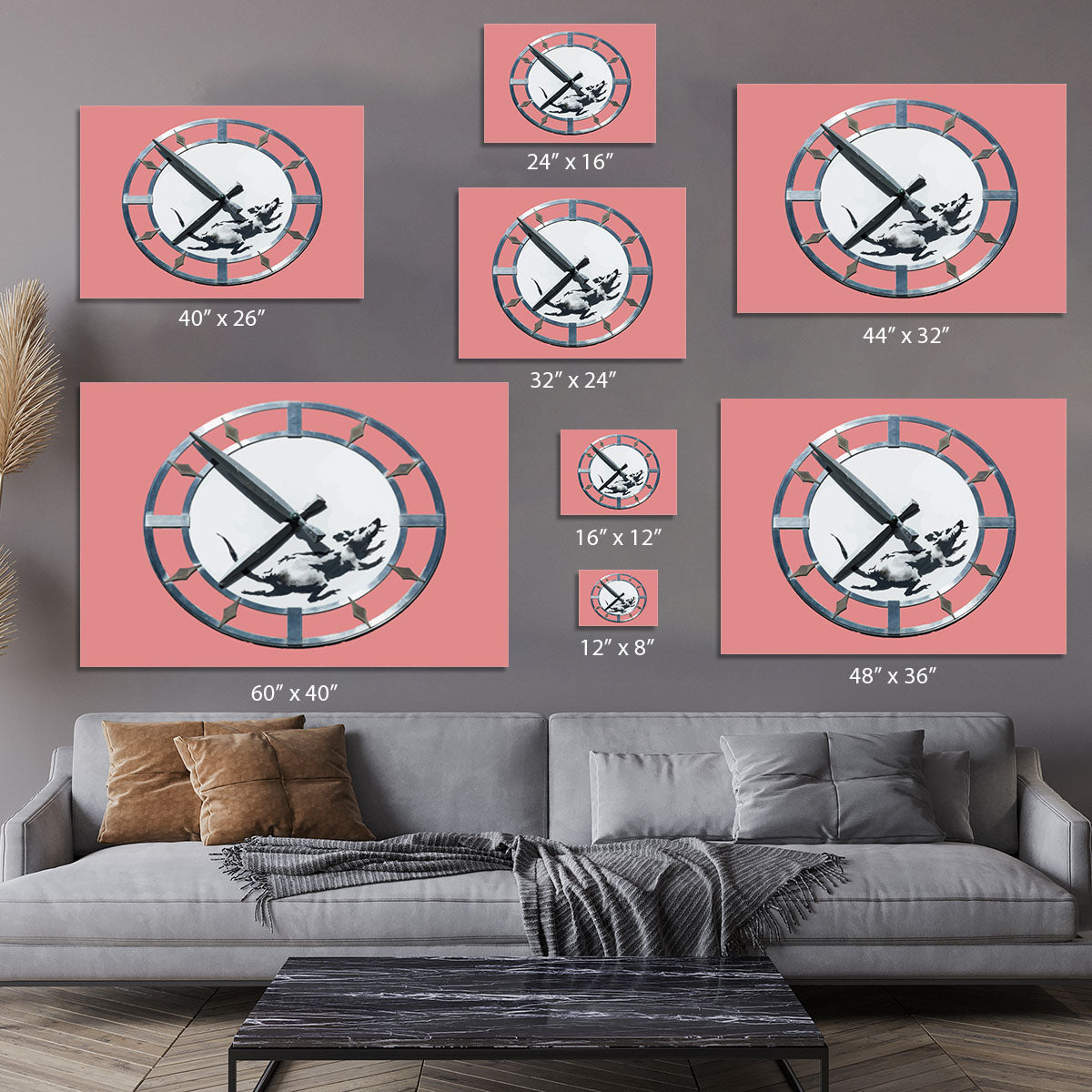 Banksy New York Clock Rat Red Canvas Print or Poster | Canvas Art Rocks