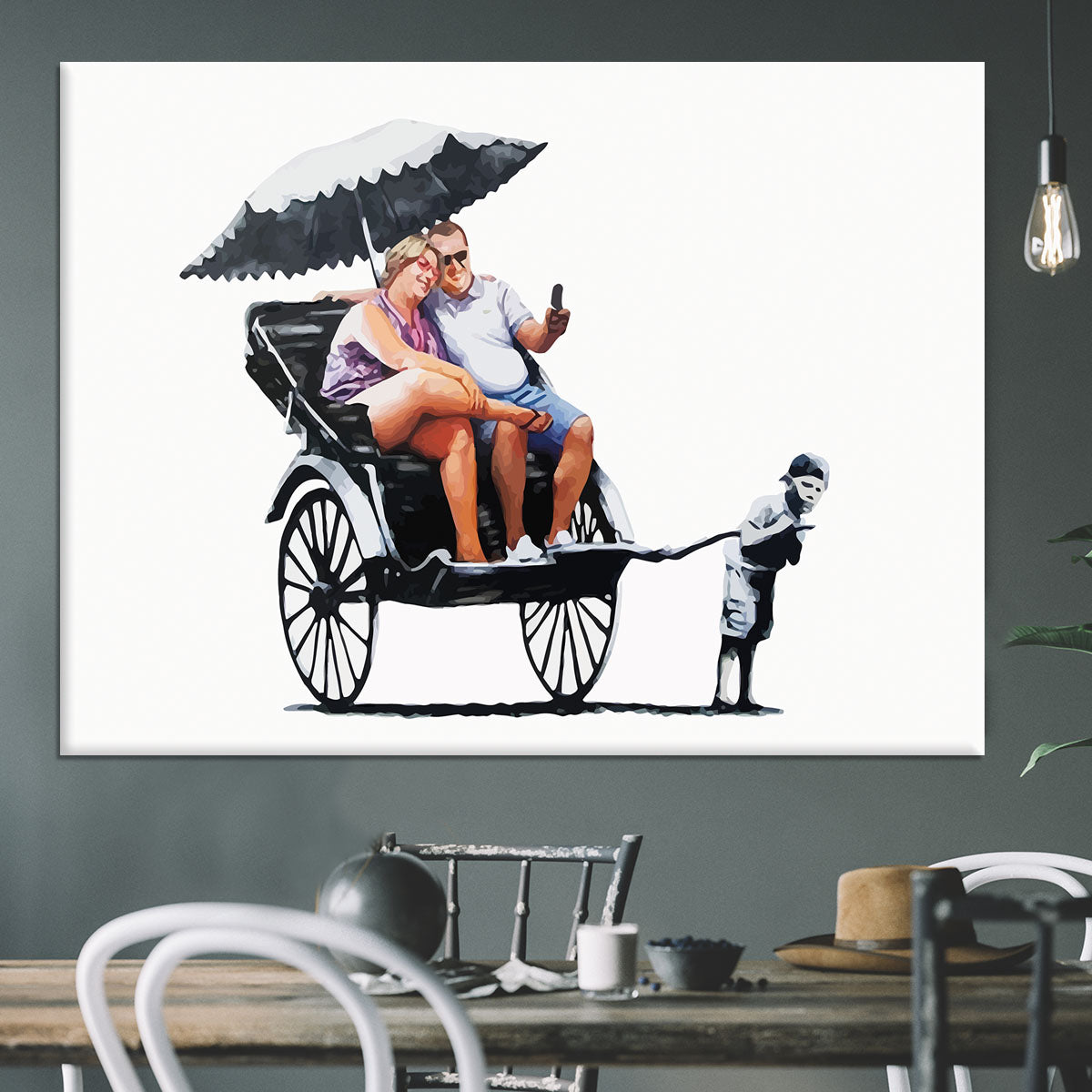 Banksy Rickshaw Kid Canvas Print or Poster | Canvas Art Rocks