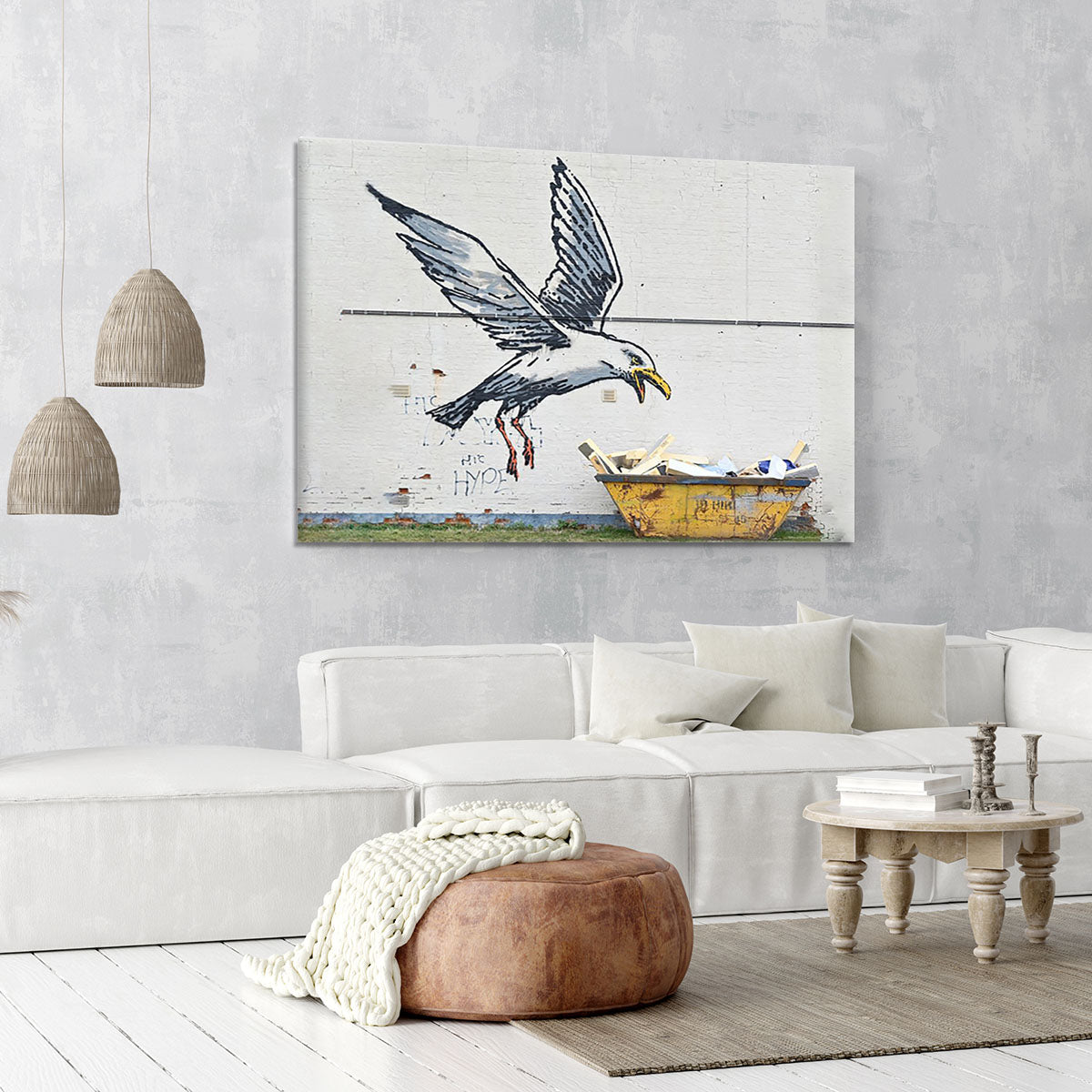 Banksy Swooping Seagull Lowestoft Canvas Print or Poster | Canvas Art Rocks