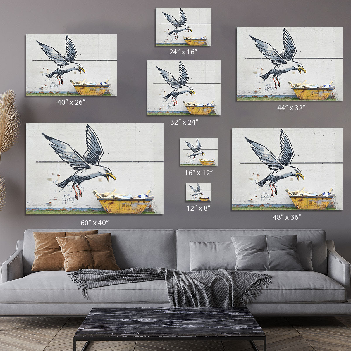 Banksy Swooping Seagull Lowestoft Canvas Print or Poster | Canvas Art Rocks