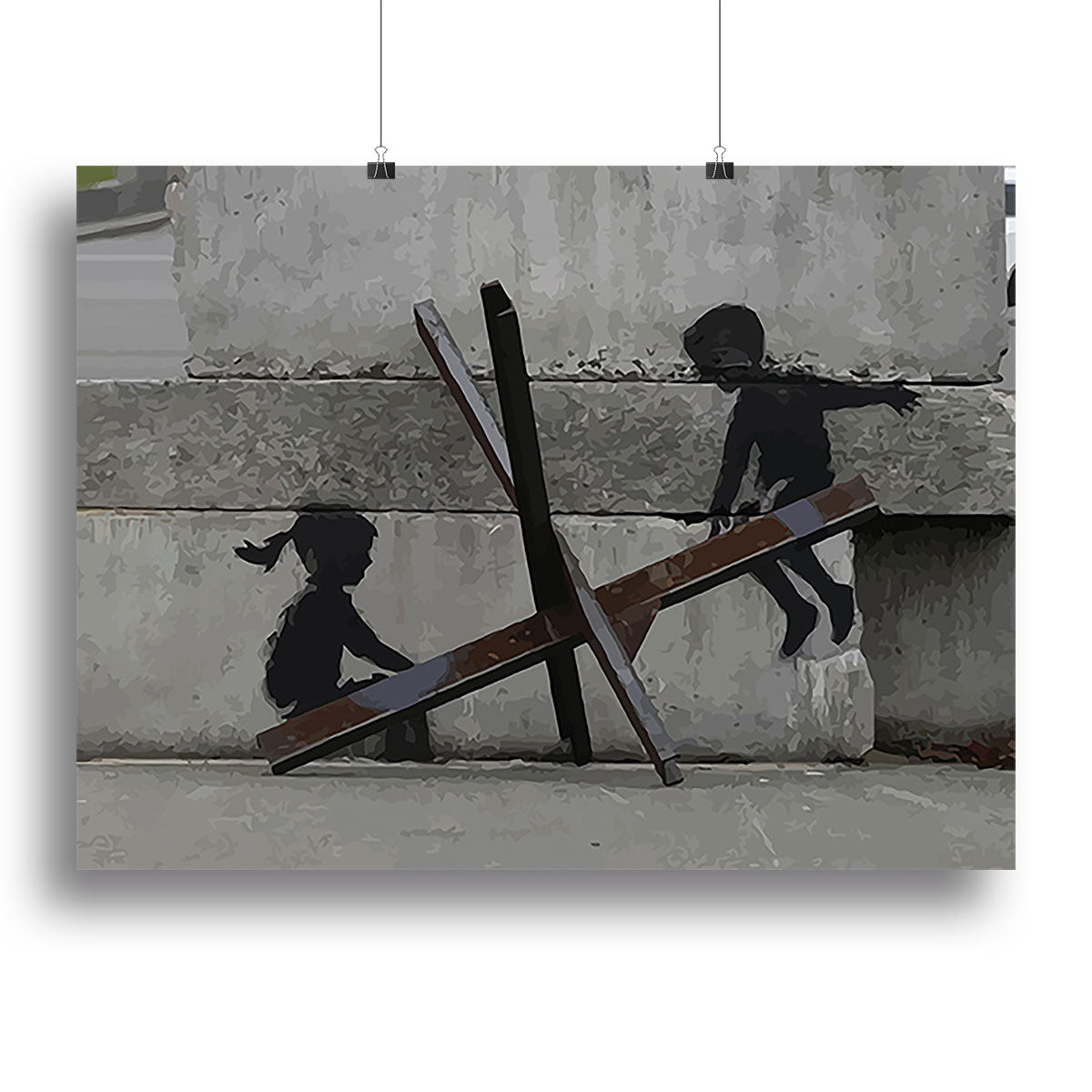Banksy Ukraine Children Tank Trap See Saw Canvas Print or Poster ...