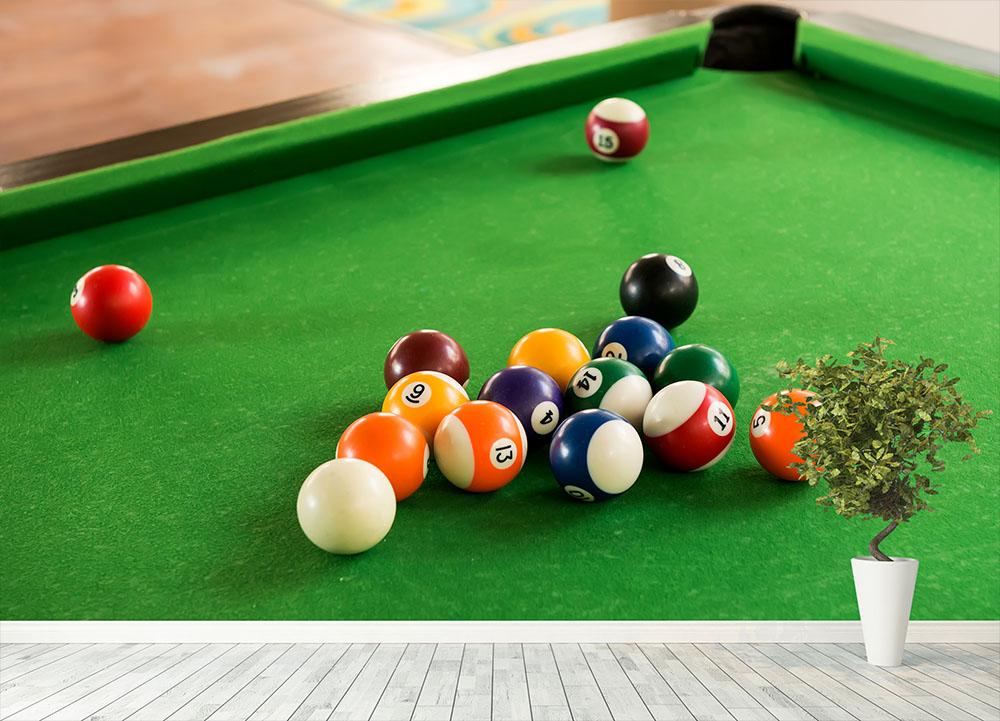 Billiard balls composition Wall Mural Wallpaper | Canvas Art Rocks