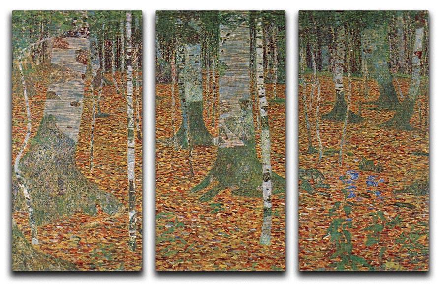 Birch Forest by Klimt 3 Split Panel Canvas Print | Canvas Art Rocks