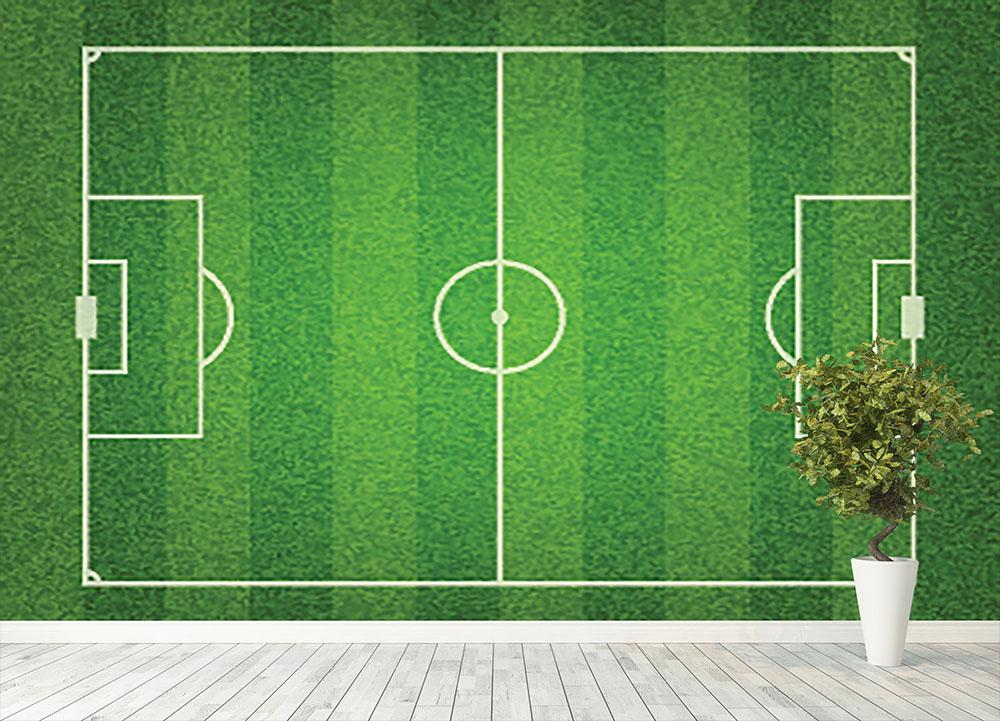 Green grass soccer field Wall Mural Wallpaper | Canvas Art Rocks