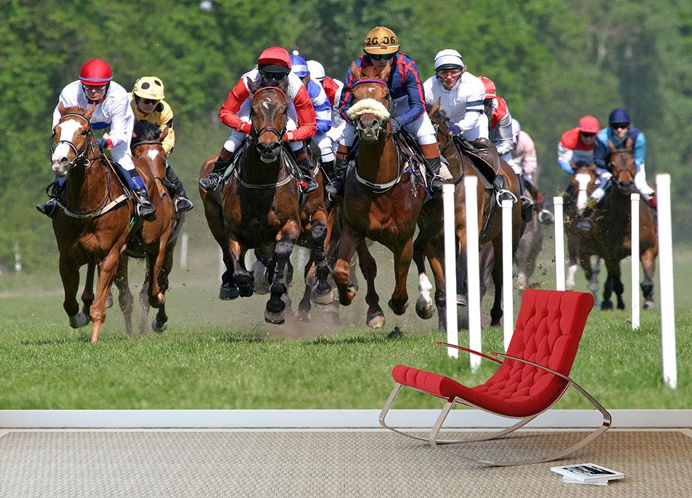 Horse racing Wall Mural Wallpaper | Canvas Art Rocks