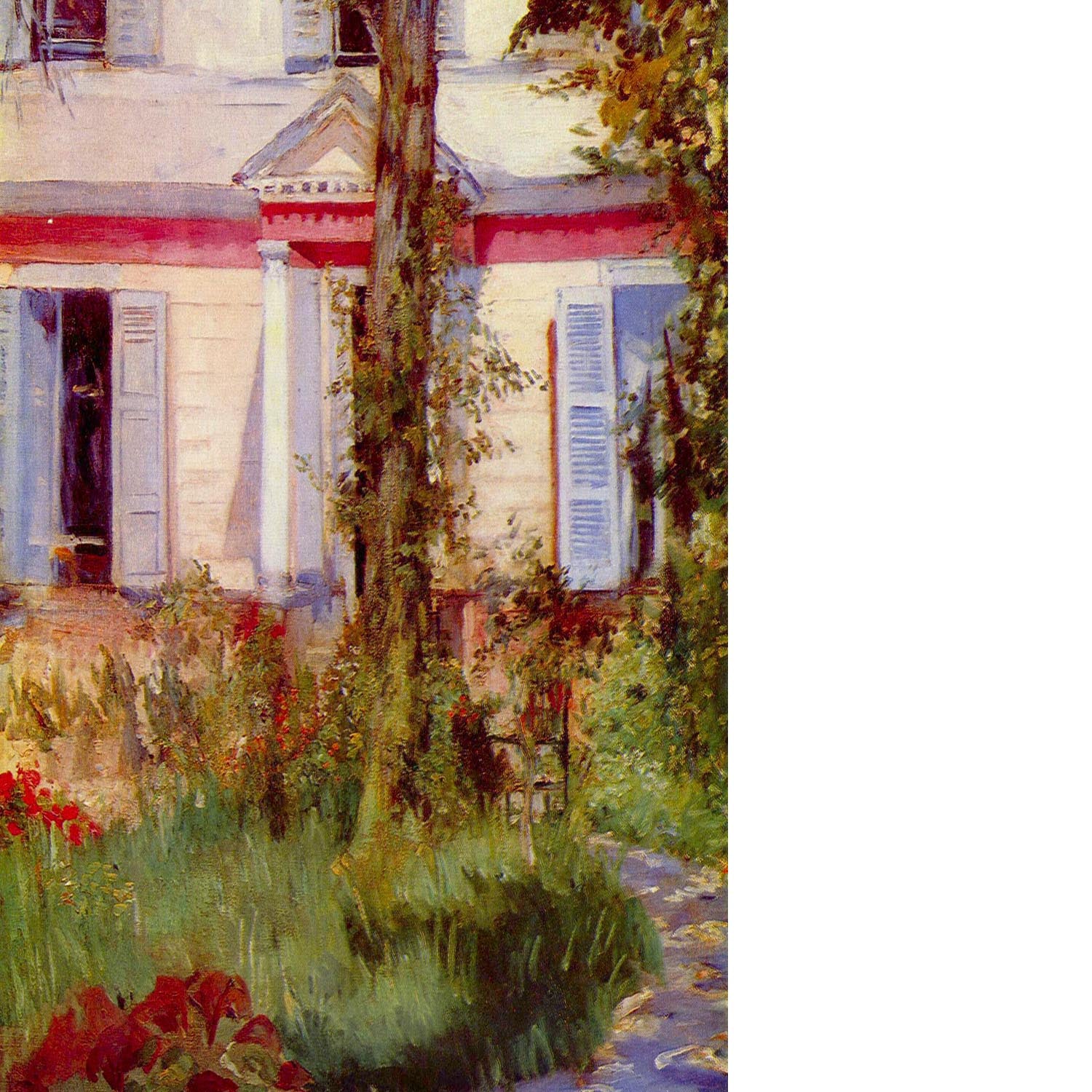 House in Rueil by Edouard Manet Floating Framed Canvas | Canvas Art Rocks