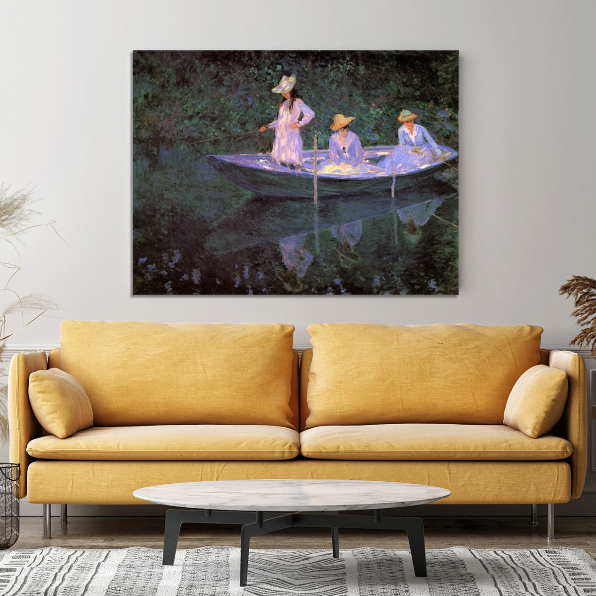 La Barque at Giverny by Monet Canvas Print or Poster | Canvas Art Rocks