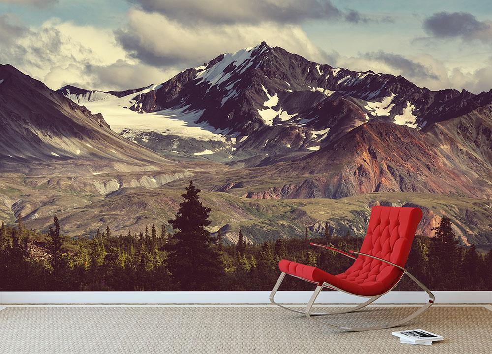 Mountains in Alaska Wall Mural Wallpaper | Canvas Art Rocks