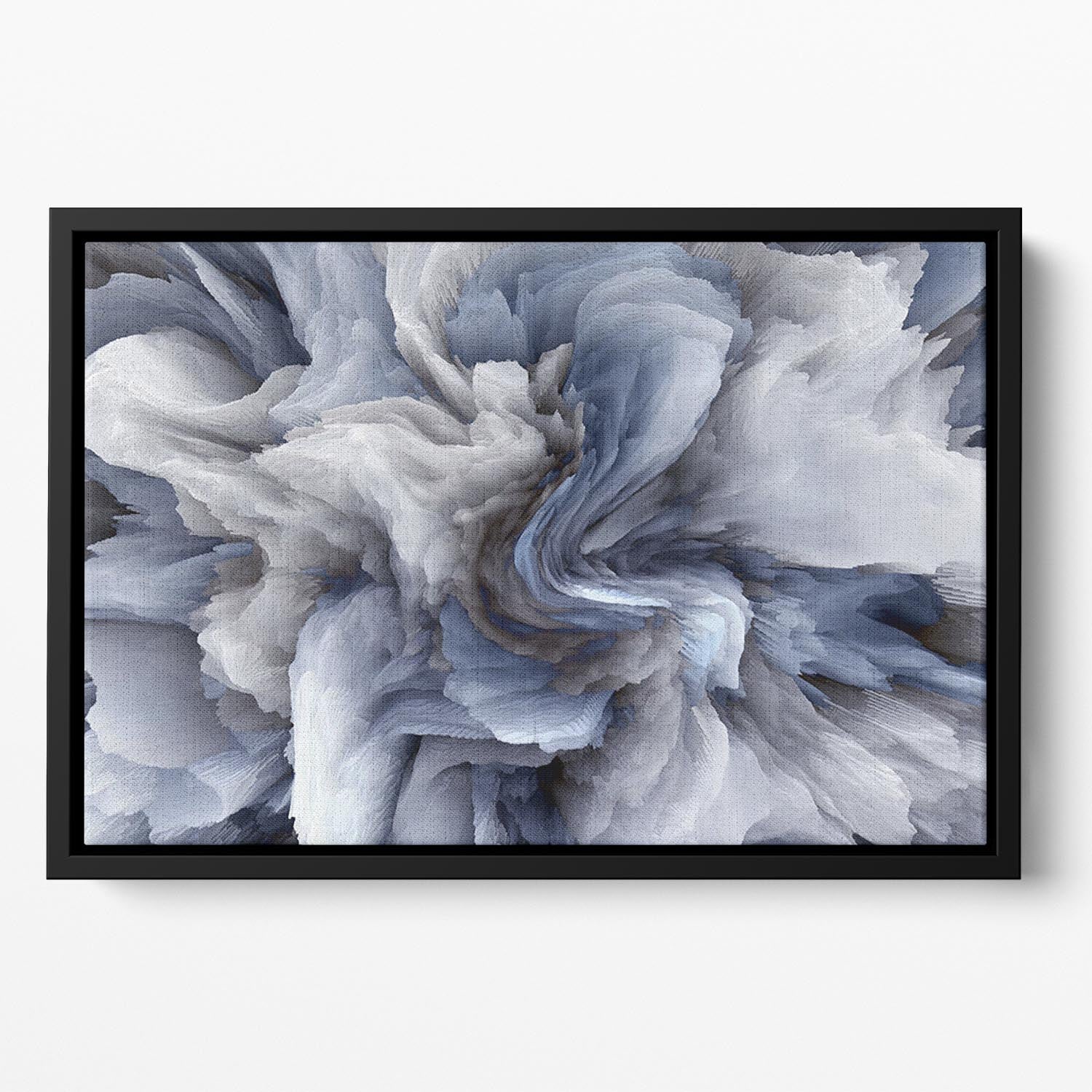 Navy and White Abstract Watercolour Floating Framed Canvas | Canvas Art ...
