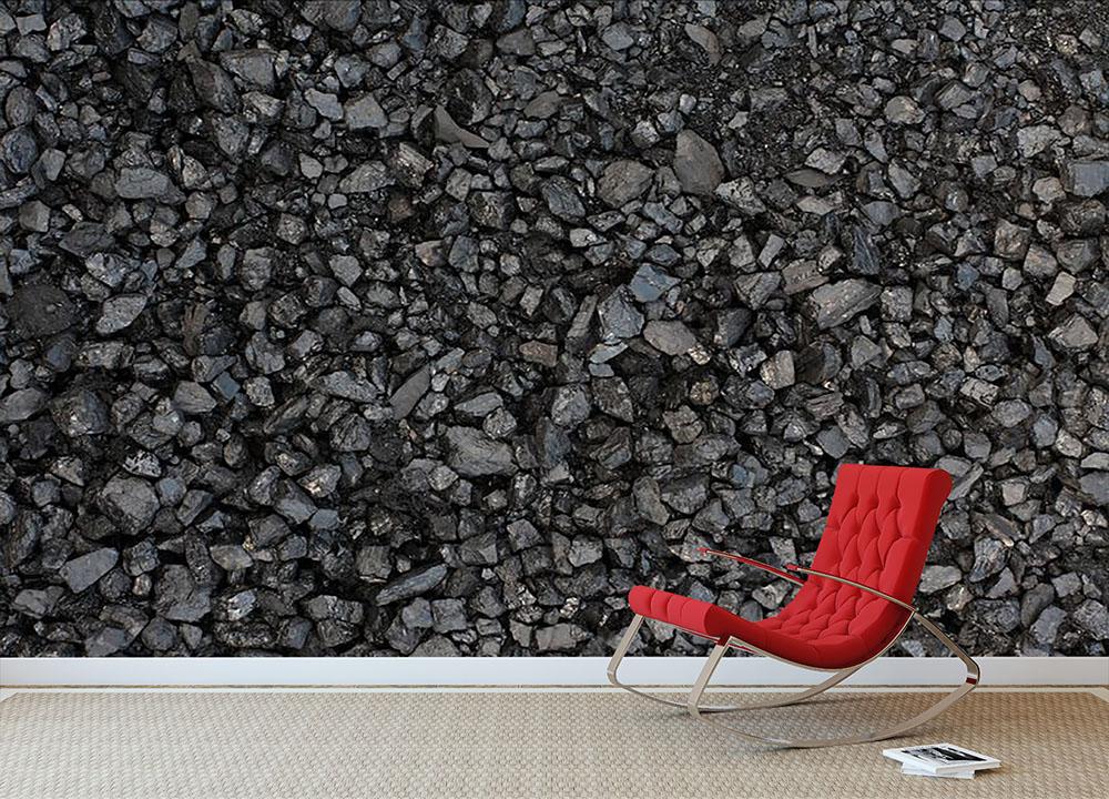 Pile of coal texture Wall Mural Wallpaper | Canvas Art Rocks
