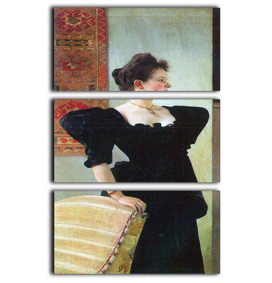 Portrait of Marie Breunig by Klimt 3 Split Panel Canvas Print | Canvas ...