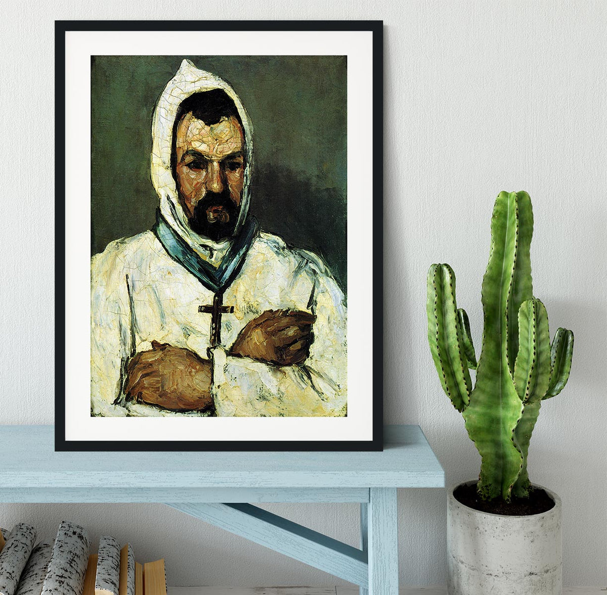 Portrait of Uncle Dominique as a monk by Cezanne Framed Print | Canvas ...