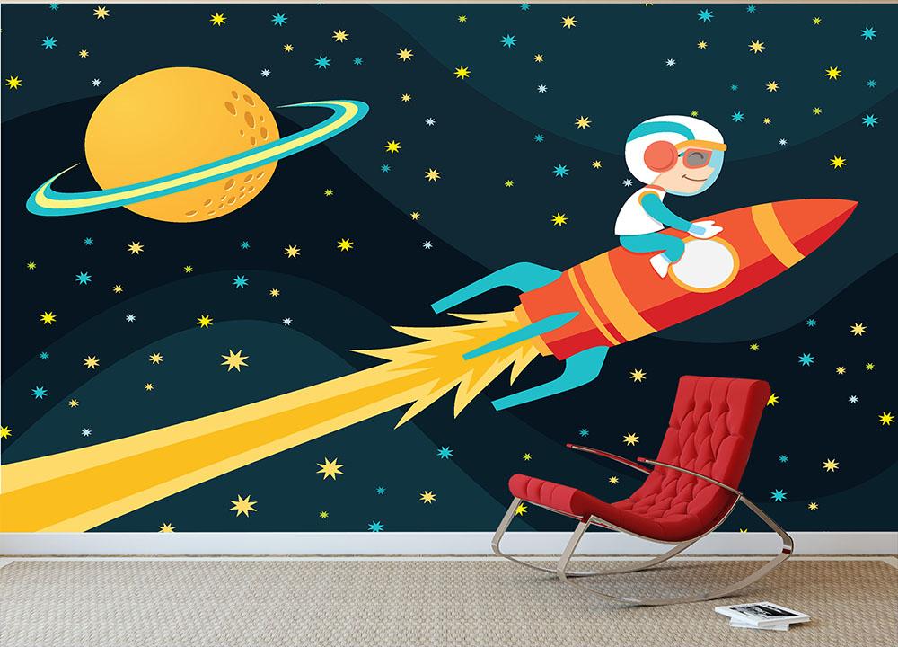Rocket Boy Wall Mural Wallpaper | Canvas Art Rocks