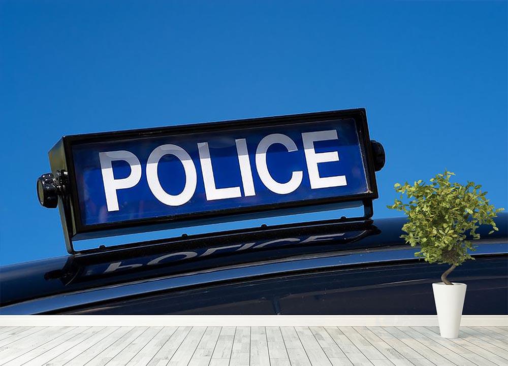 Rooftop sign on a vintage british police car Wall Mural Wallpaper ...
