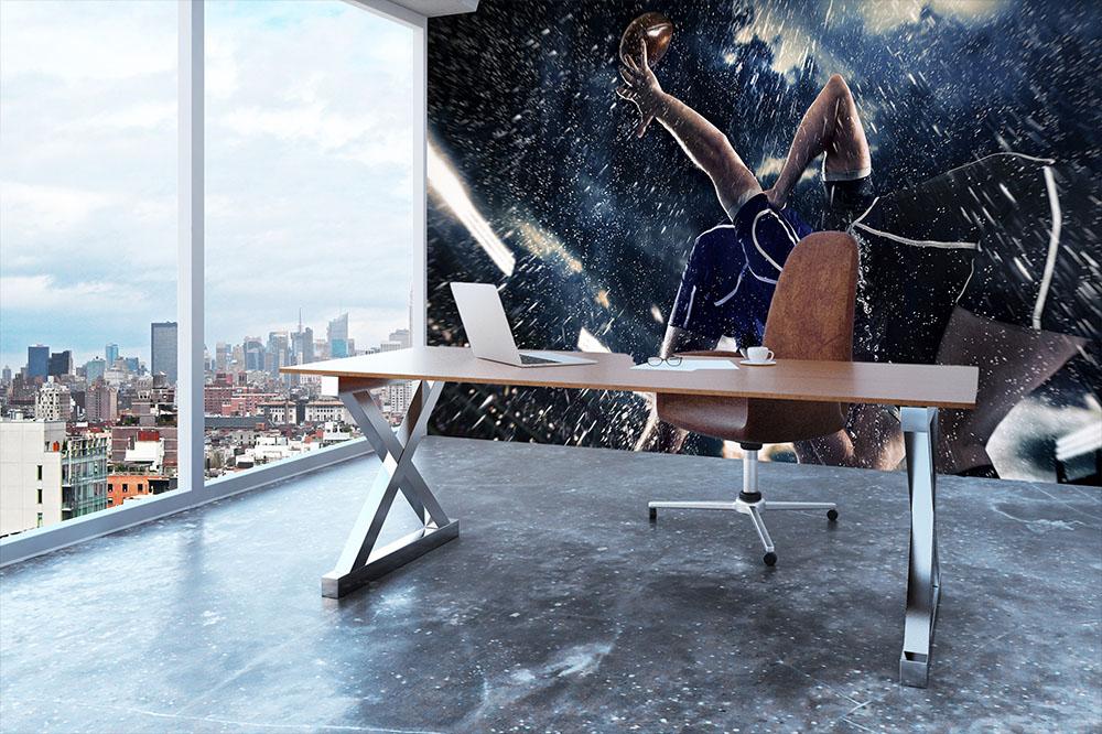 Rugby in the rain Wall Mural Wallpaper | Canvas Art Rocks