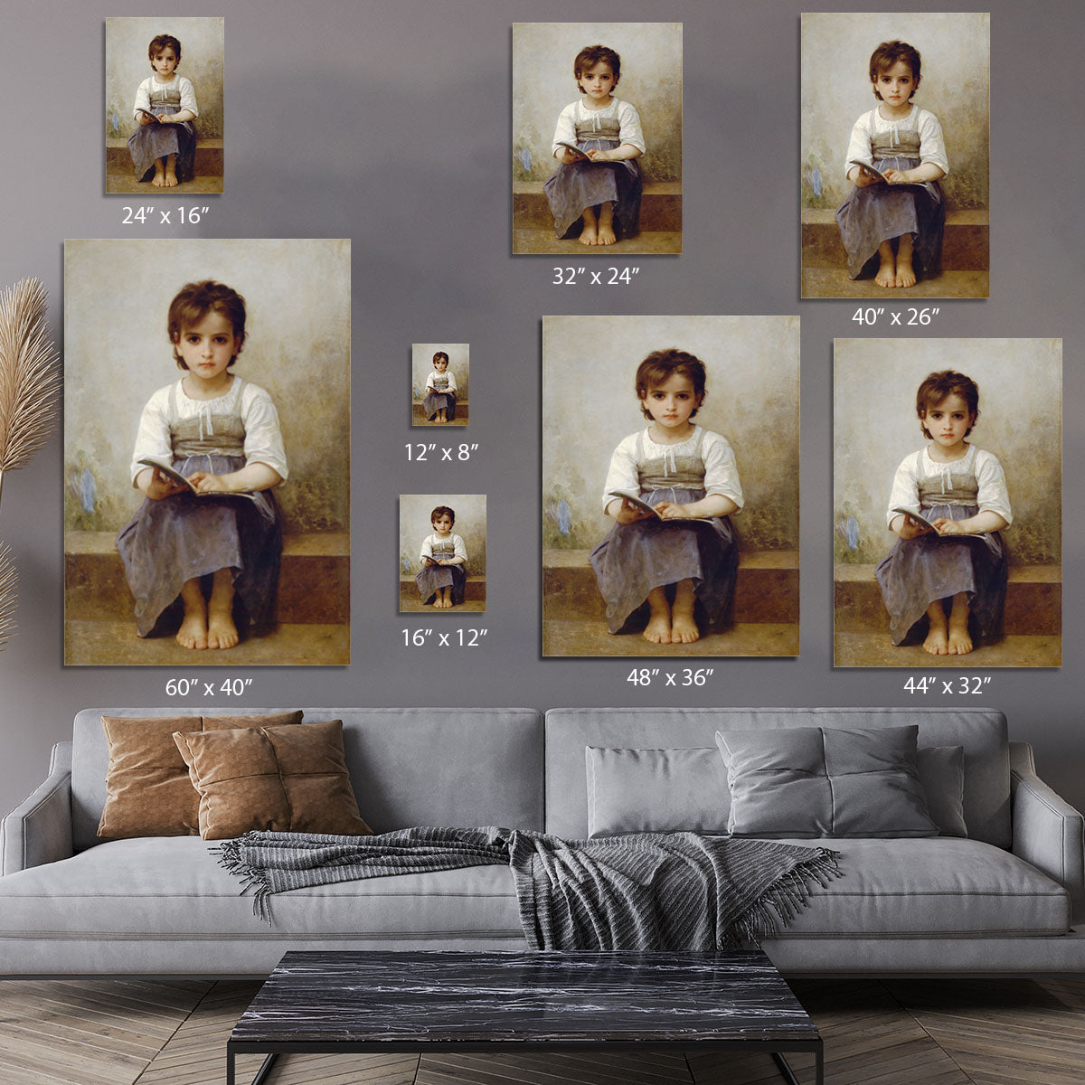 The Difficult Lesson By Bouguereau Canvas Print or Poster | Canvas Art ...