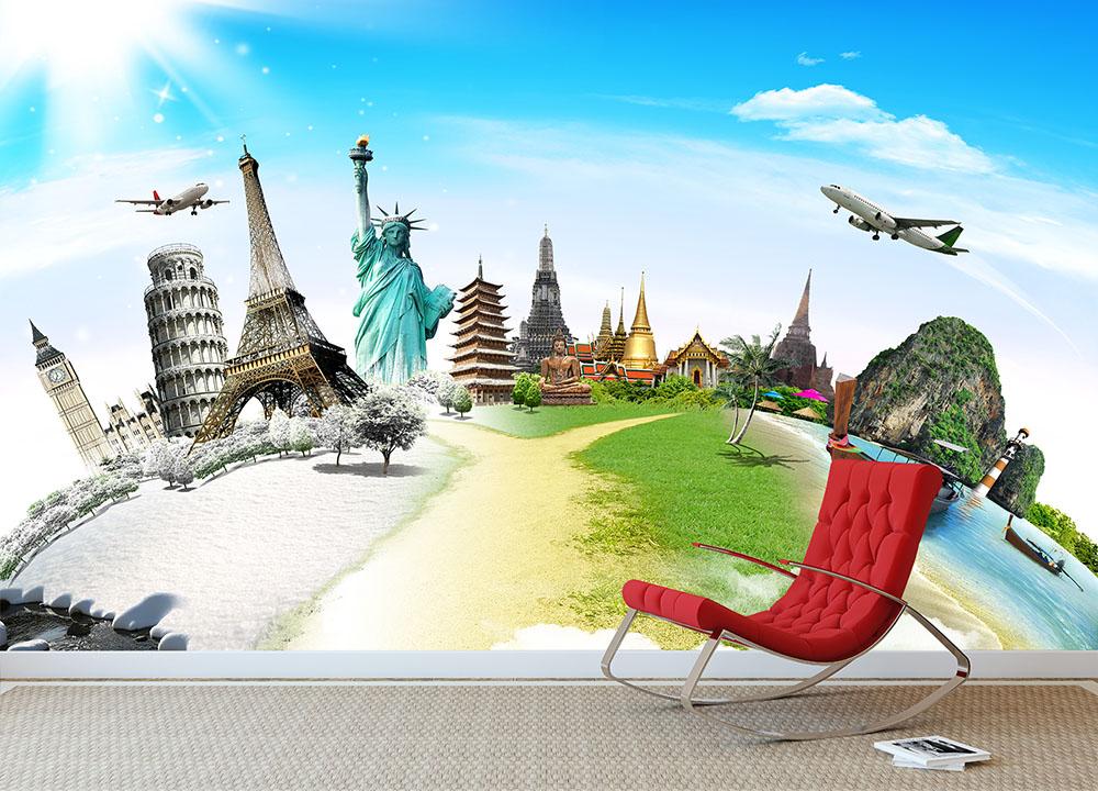 Travel the world monument Wall Mural Wallpaper | Canvas Art Rocks