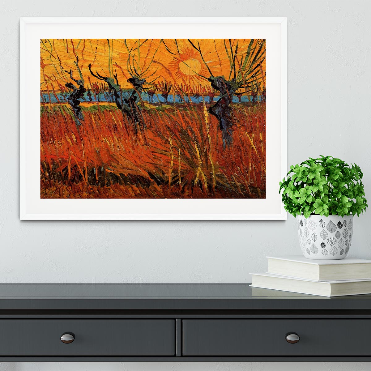 Willows at Sunset by Van Gogh Framed Print | Canvas Art Rocks