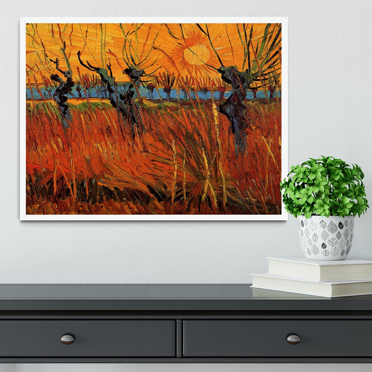 Willows at Sunset by Van Gogh Framed Print | Canvas Art Rocks