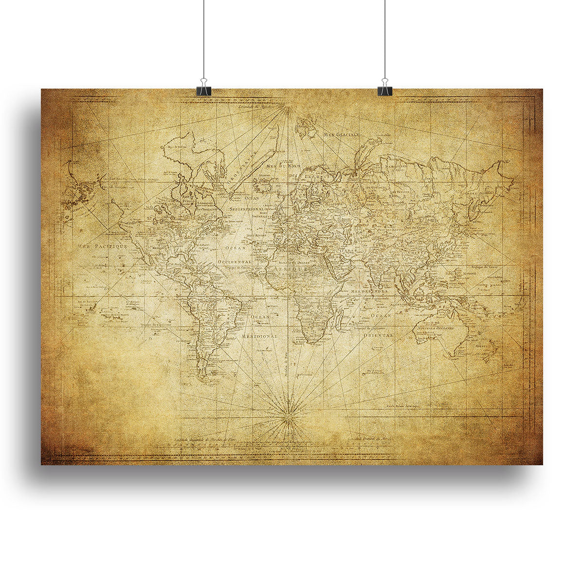 vintage map of the world 1778 Canvas Print or Poster | Canvas Art Rocks