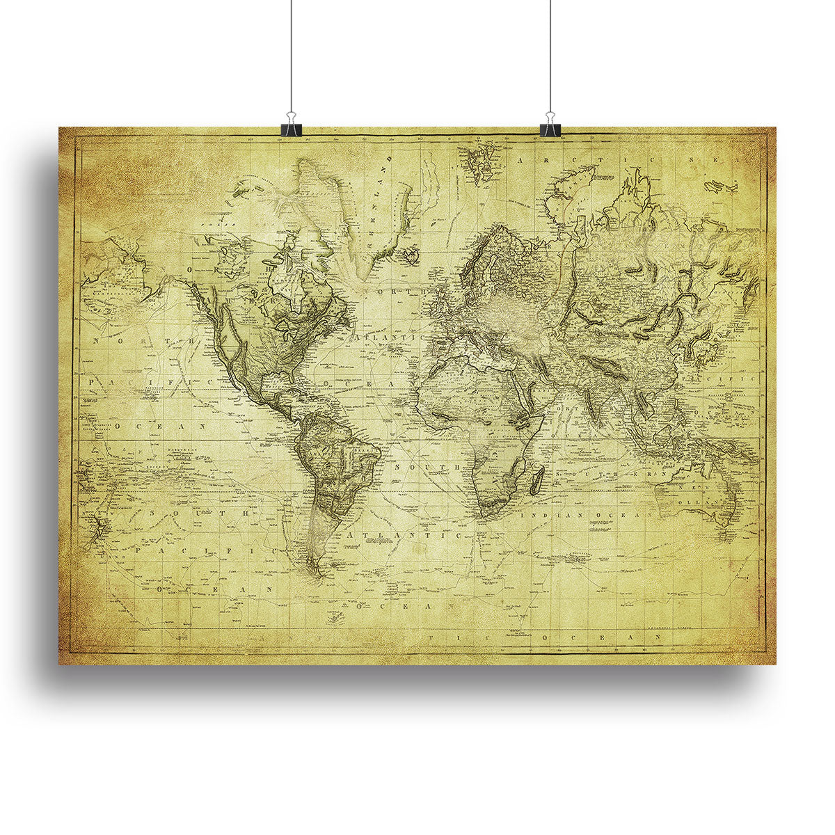 vintage map of the world 1831 Canvas Print or Poster | Canvas Art Rocks